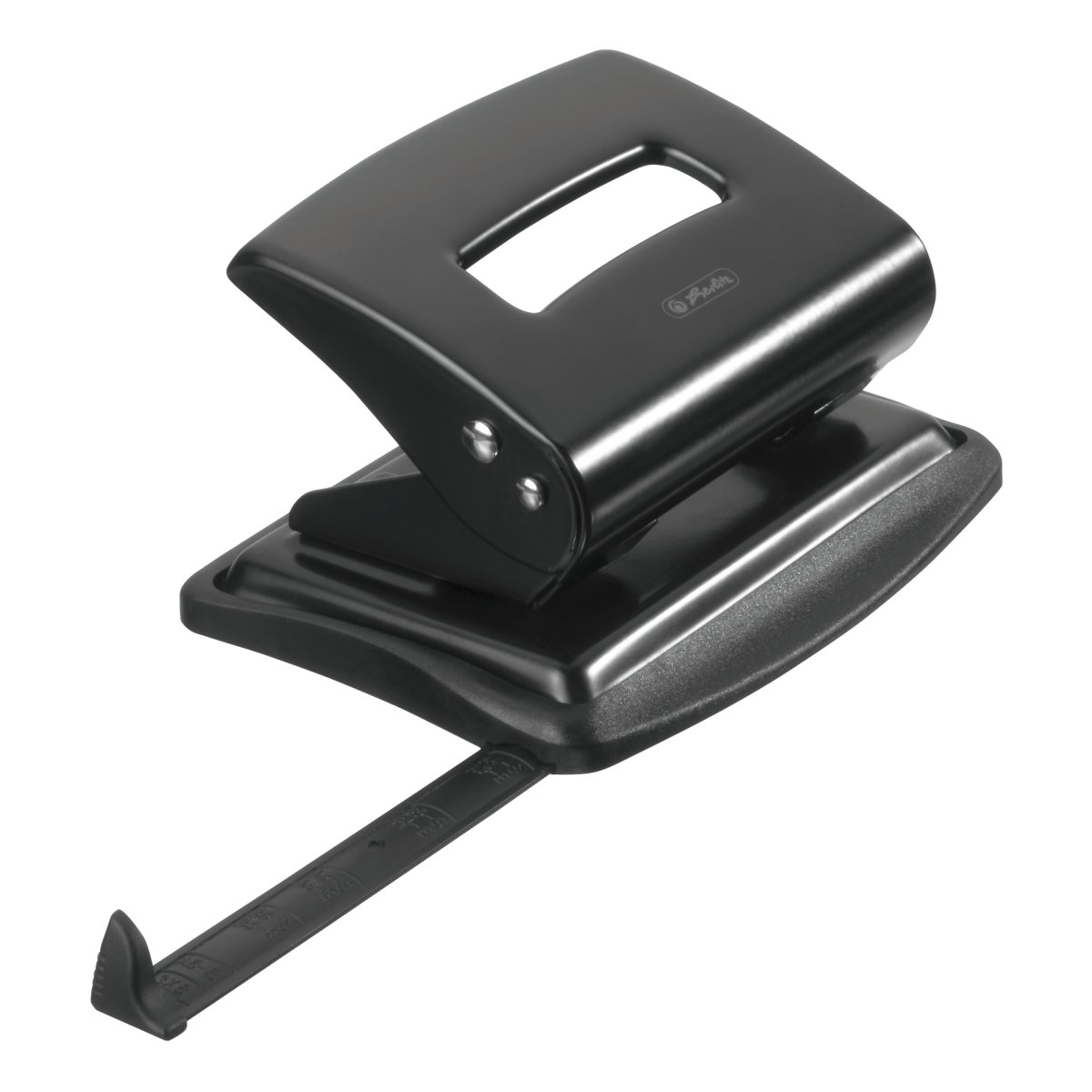 office punch 2.0 mm with paper guide black - Herlitz