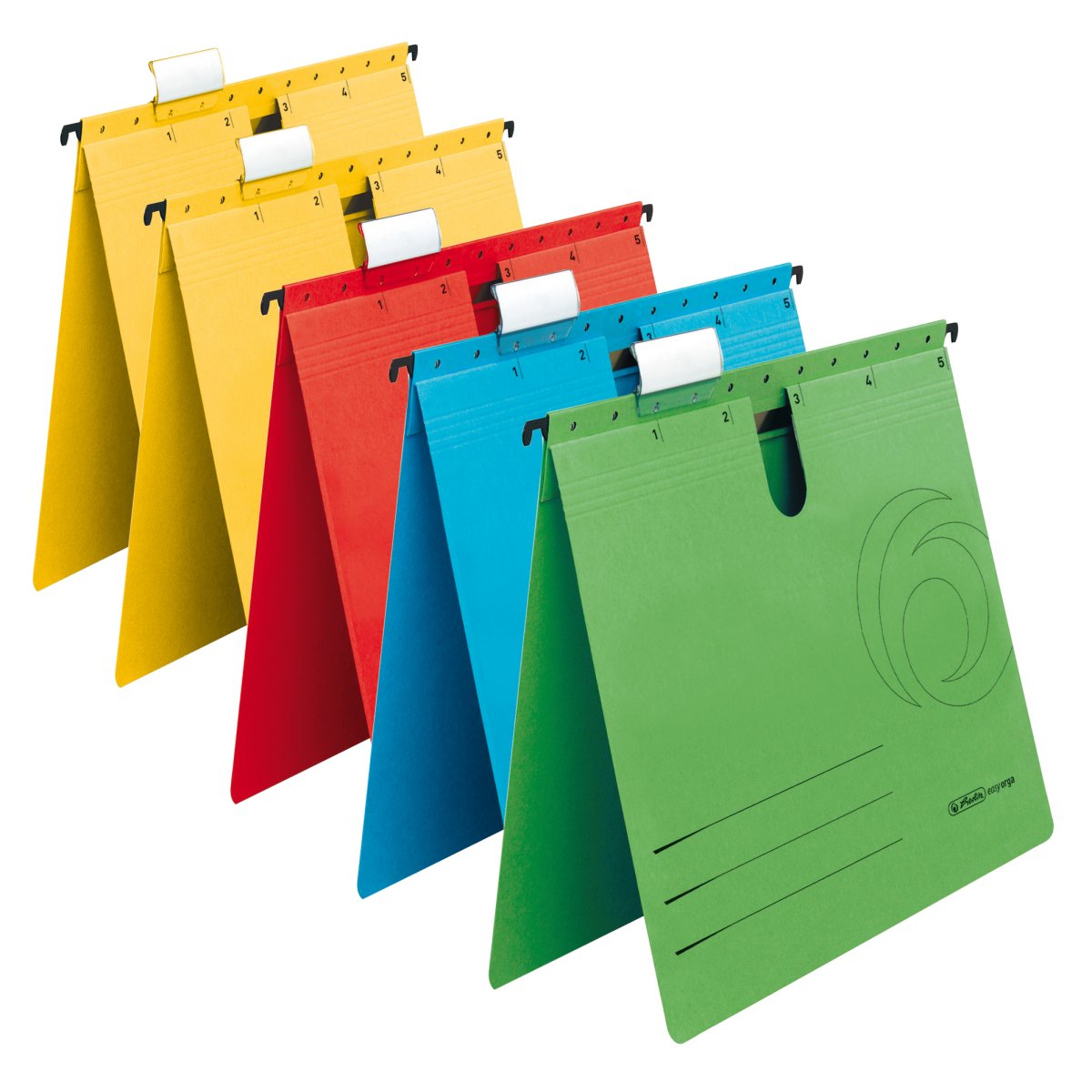 hanging file A4 assorted colours 5 pieces - Herlitz