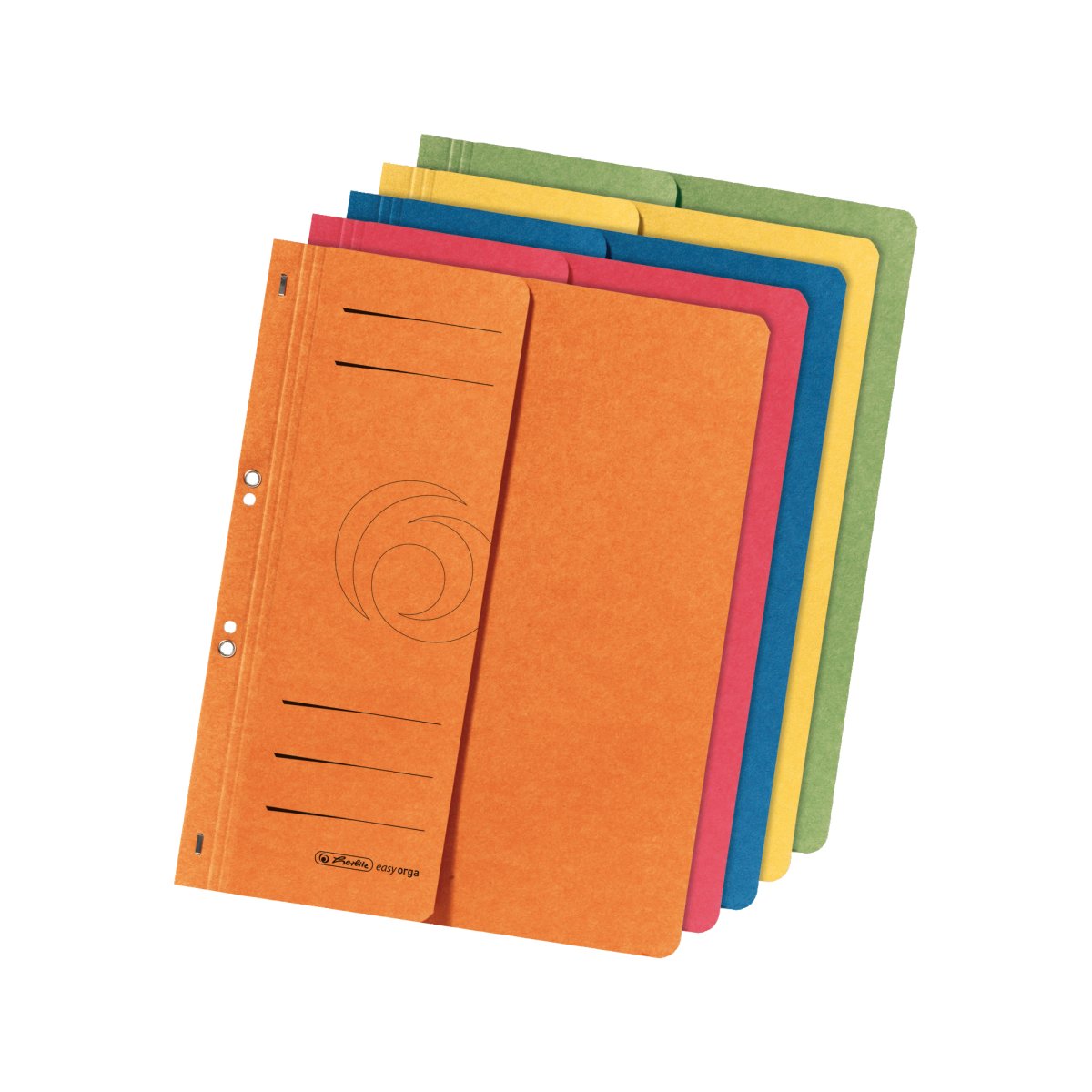 eyelet folder A4 1/2 front cover assorted colours 5 pieces - Herlitz