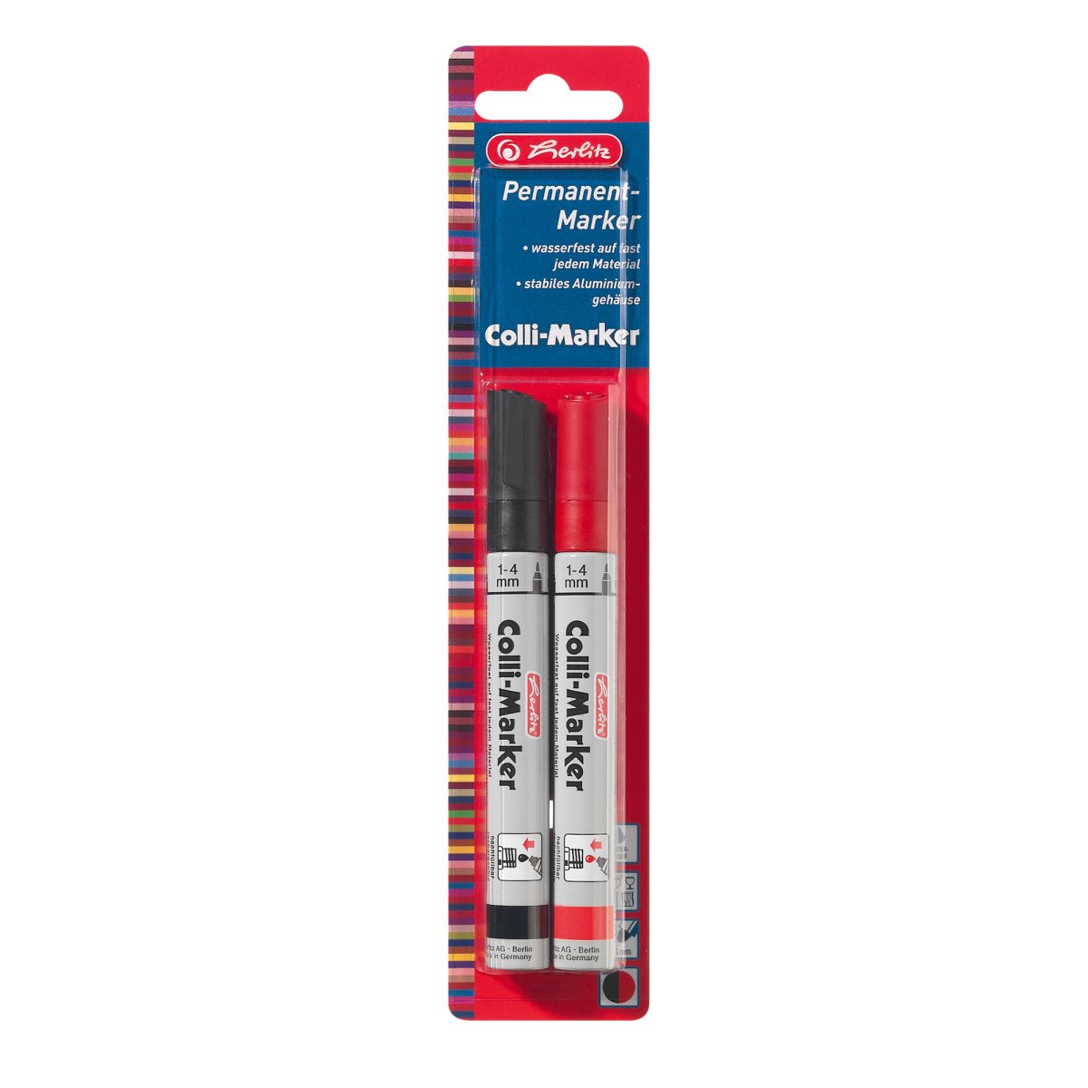 Colli Marker 1-4 assorted colours 2 pieces on blister card - Herlitz