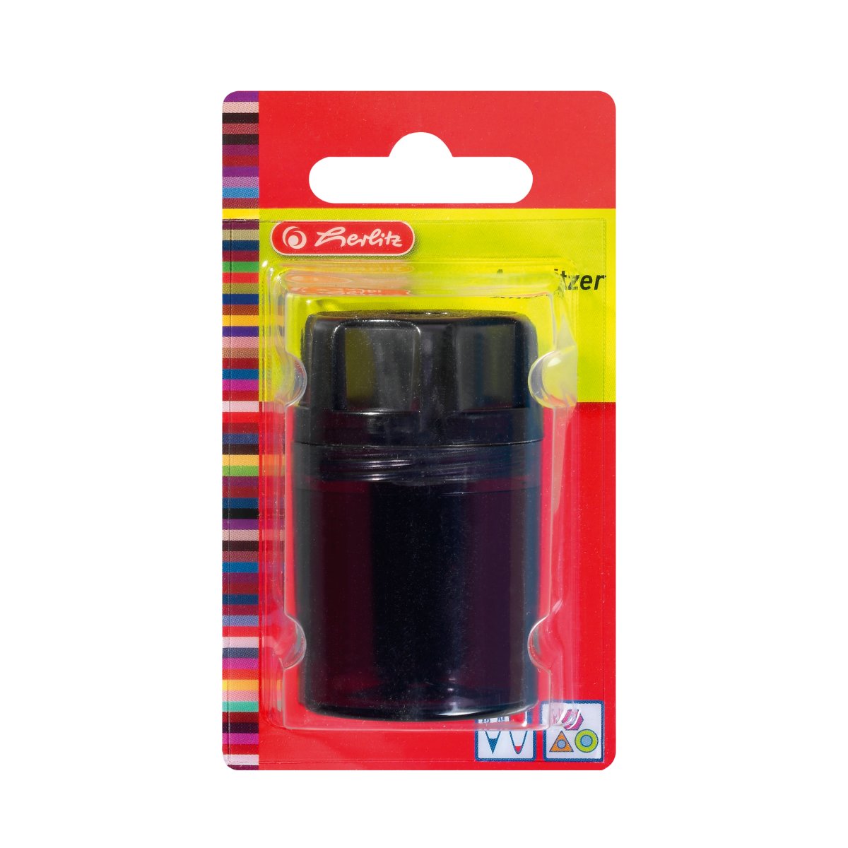 canister sharpener round, assorted colours - Herlitz