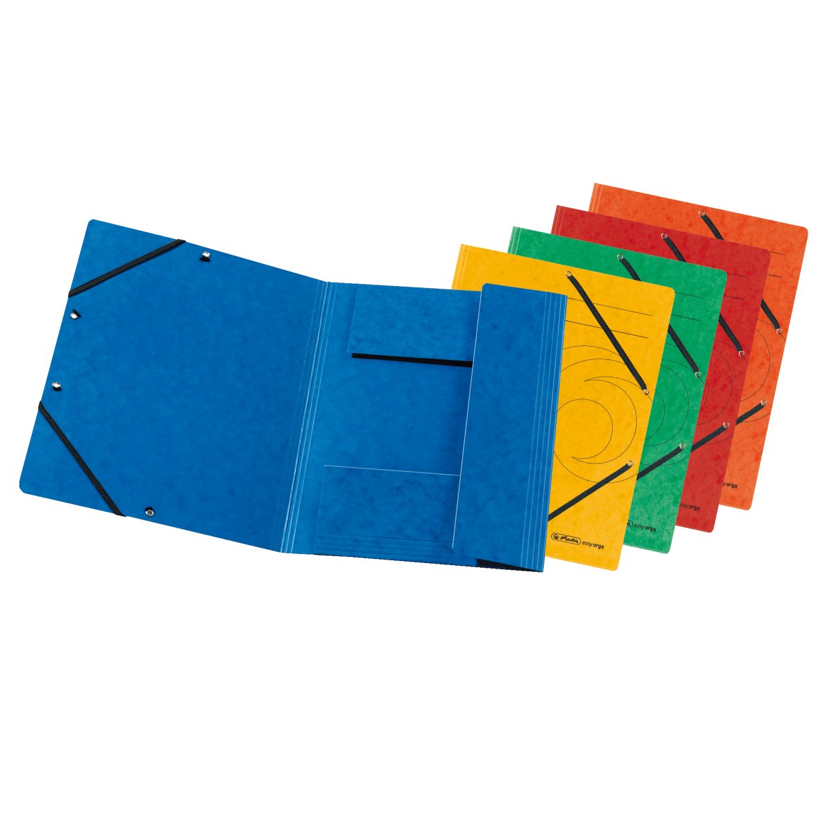 3-flap file with elastics A4 Quality assorted 10 pieces - Herlitz