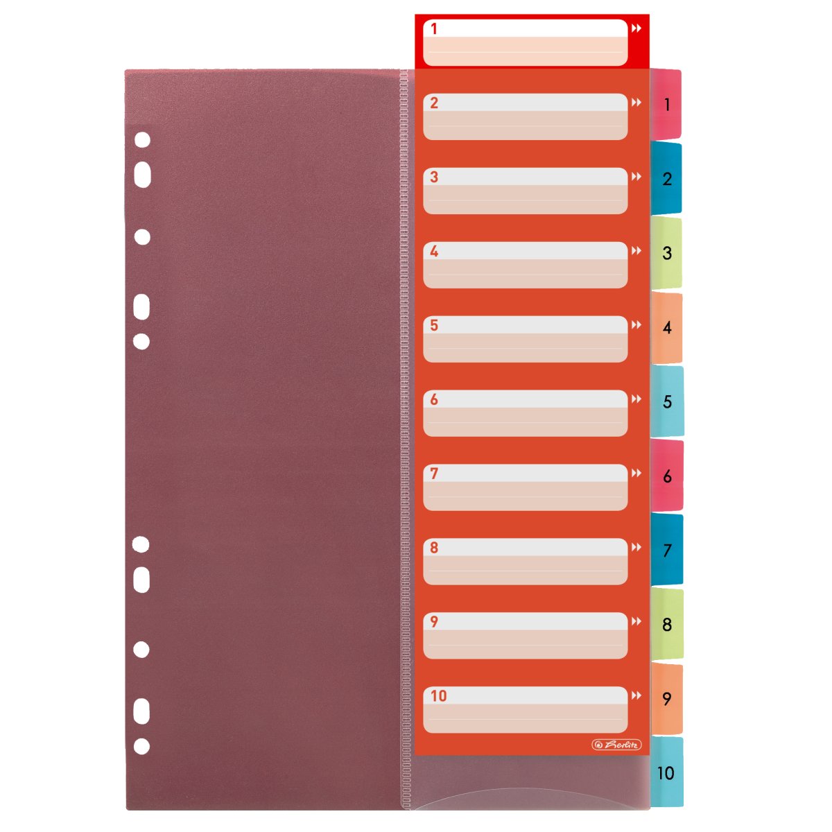 index A4 1-10 PP coloured - Herlitz