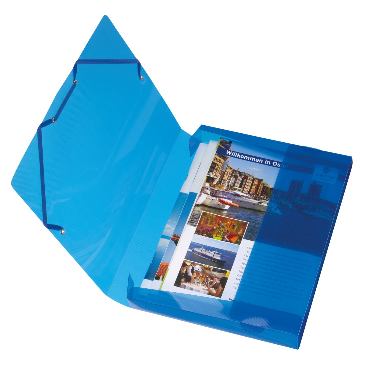 file box A4 PP translucent blue - Herlitz