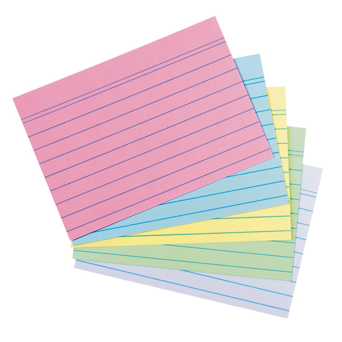 index card A6 ruled assorted colours 4 colours plus white Blue Angel ...