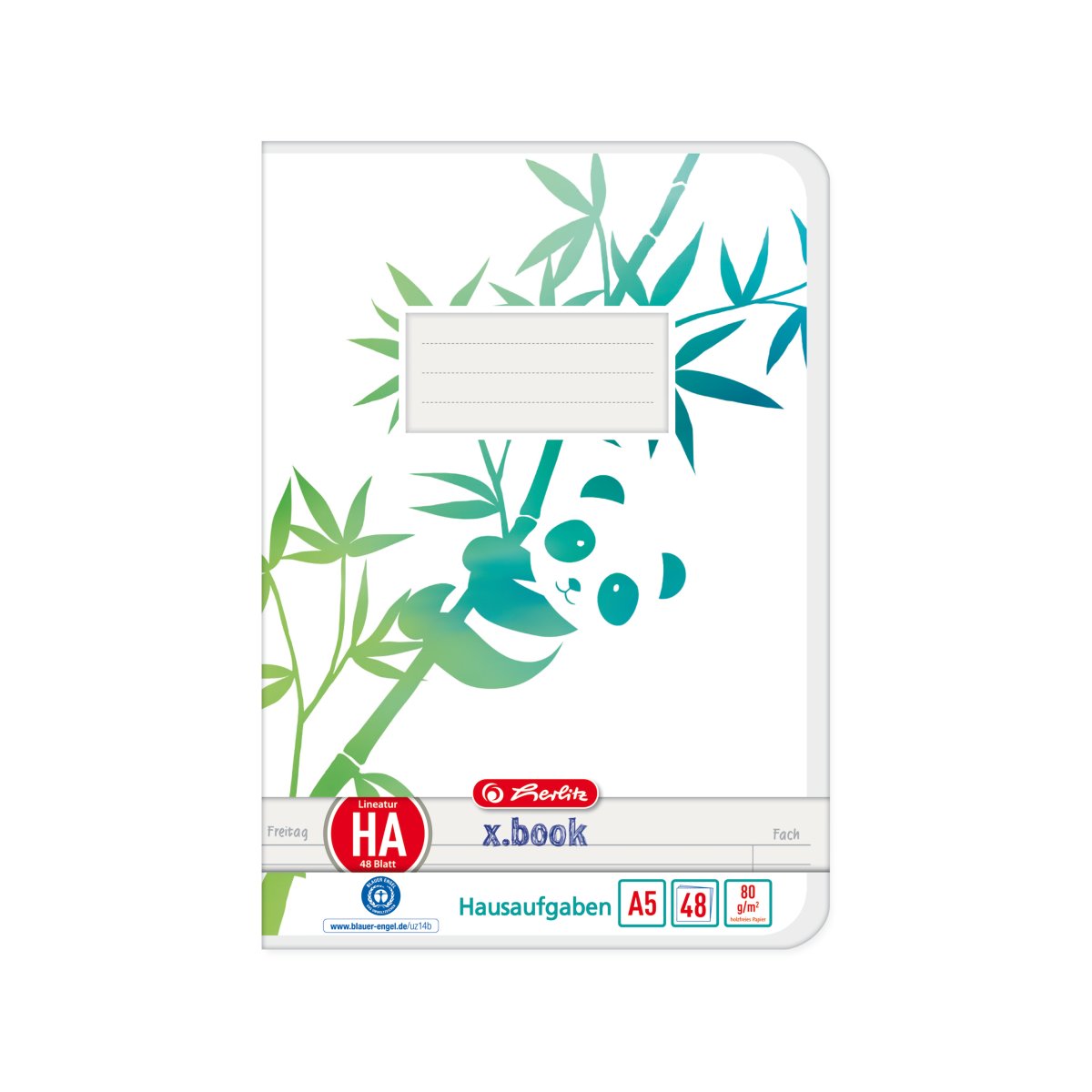 Homework book A5 GREENline 48 sheets 2 motifs assorted - Herlitz
