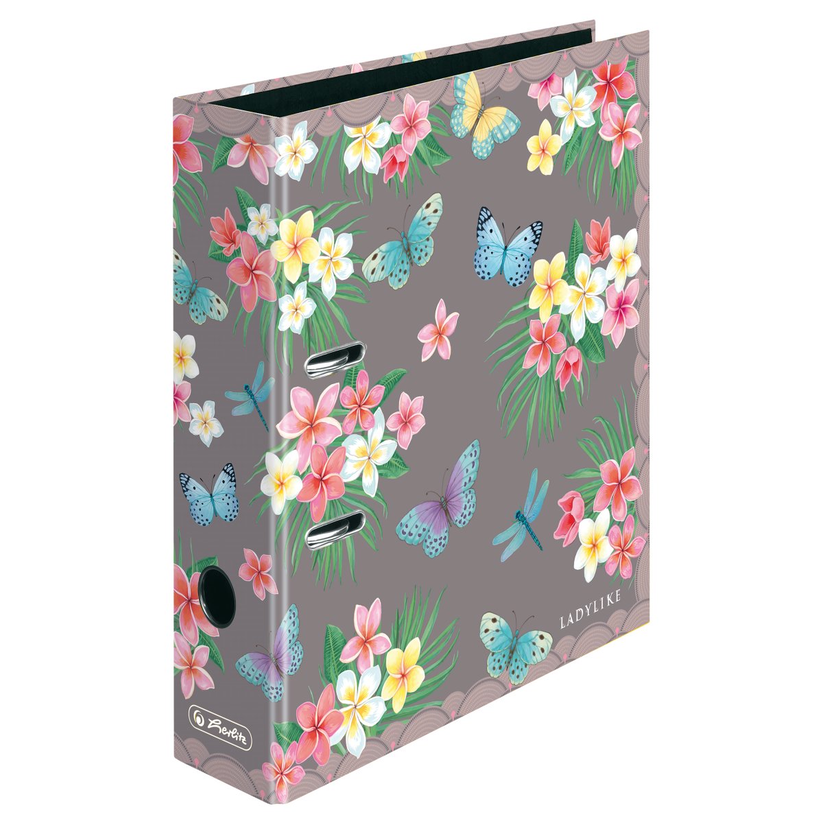 lever arch file maX.file A4 8cm Ladylike Butterflies - Herlitz
