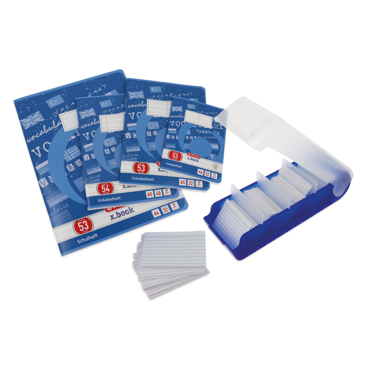 learning index card file PP A8 translucent assorted colours - Herlitz