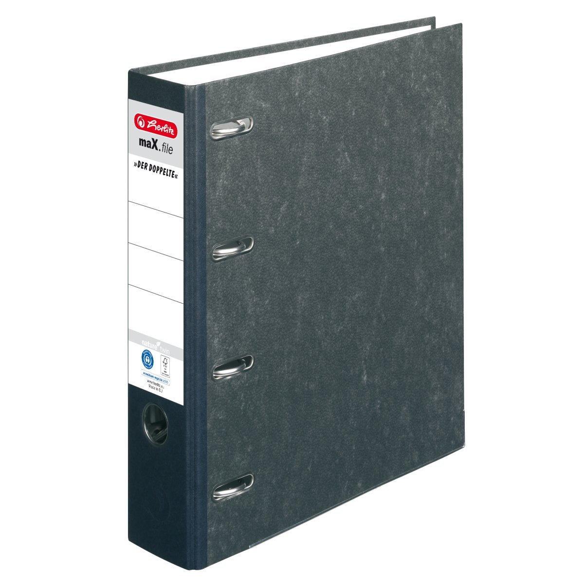 double lever arch file maX.file nature A4 7cm black - Herlitz
