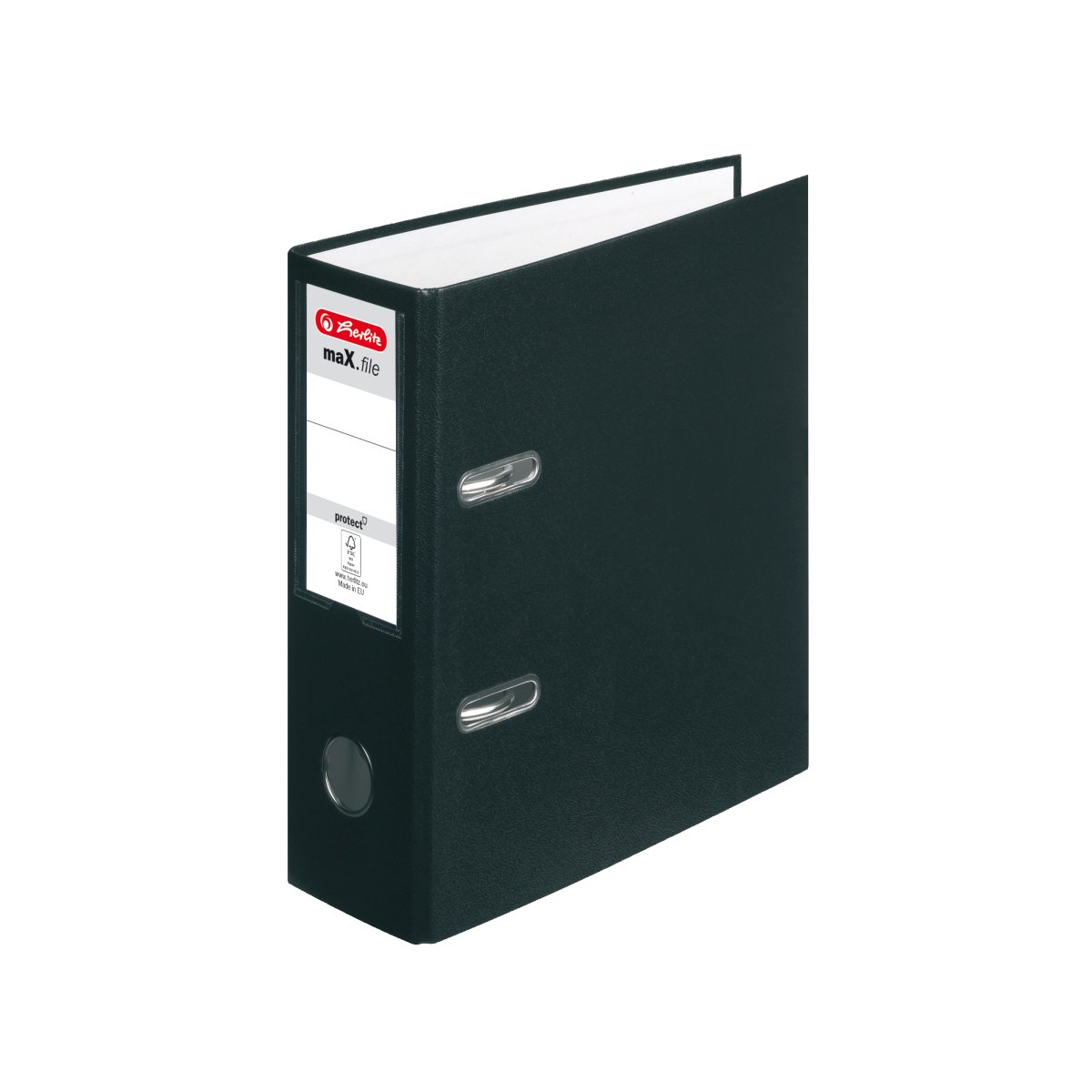 lever arch file maX.file protect A5 upright 8cm black - Herlitz
