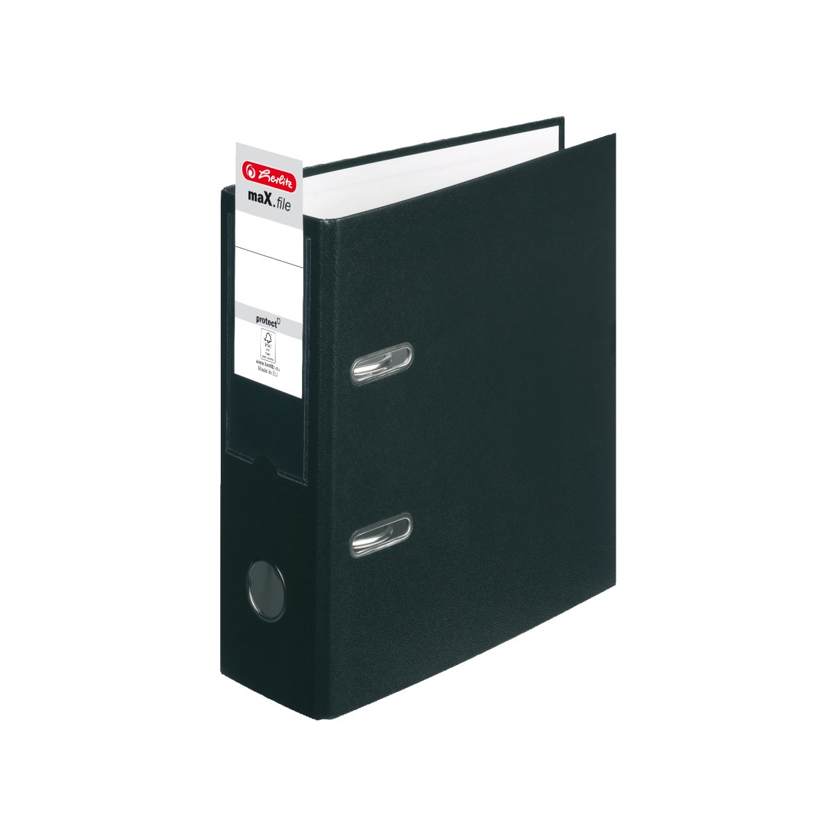 lever arch file maX.file protect A5 upright 8cm black - Herlitz